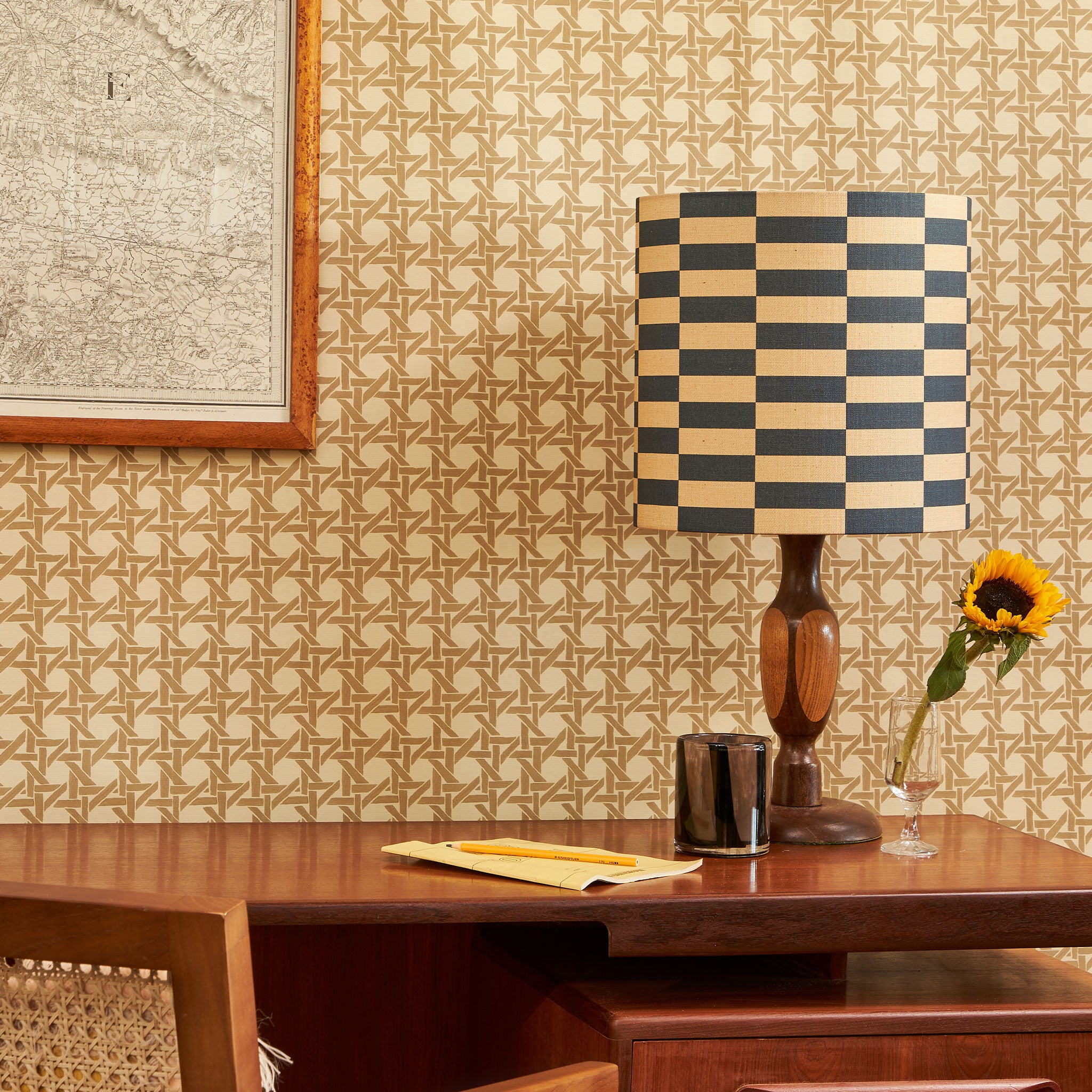 Rattan in Sepia - Wallpaper – Poodle & Blonde