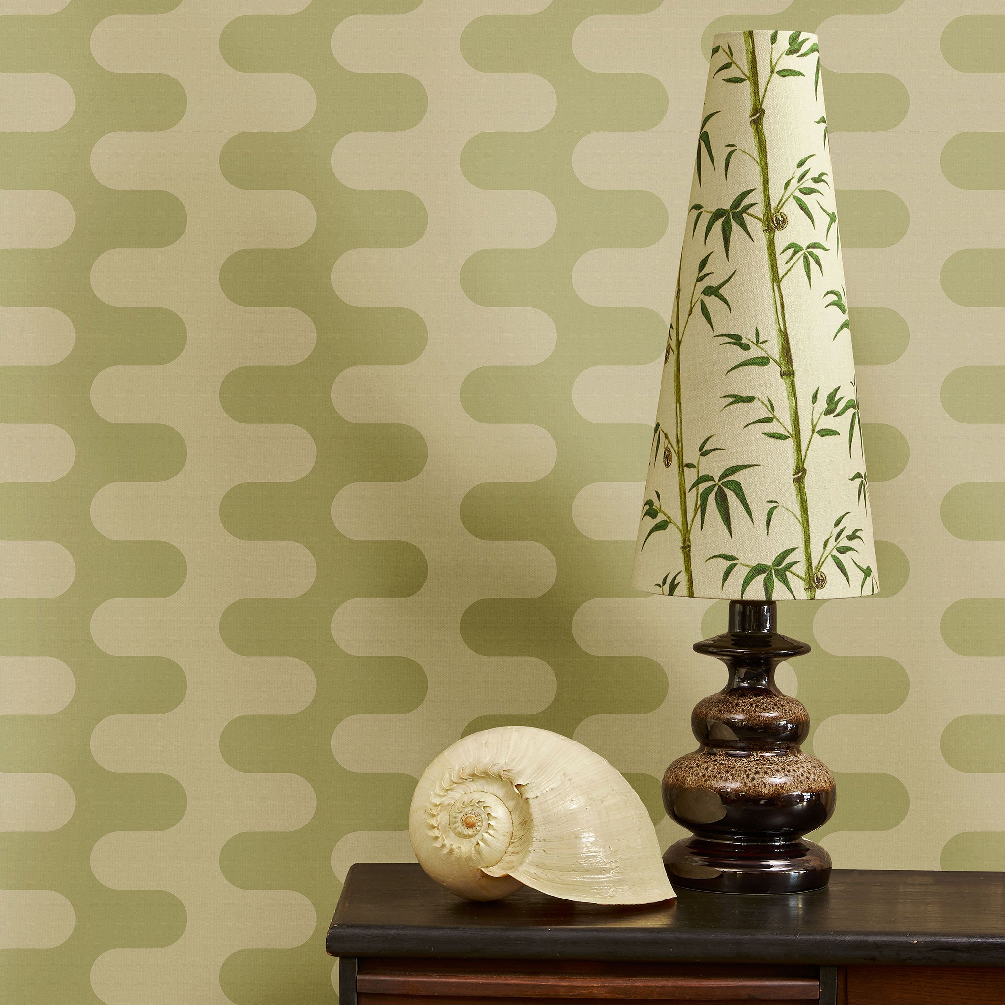 Wave in Pistachio - Wallpaper – Poodle & Blonde